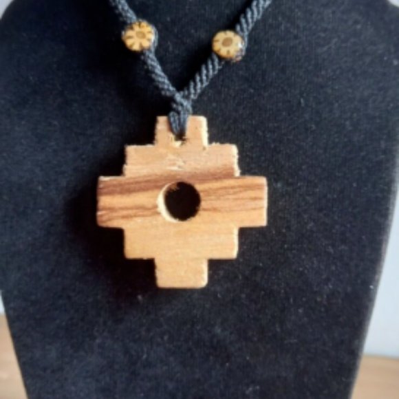 Jewelry | Necklace Woven In Thread Macrame Palo Santo Inca Chakana ...